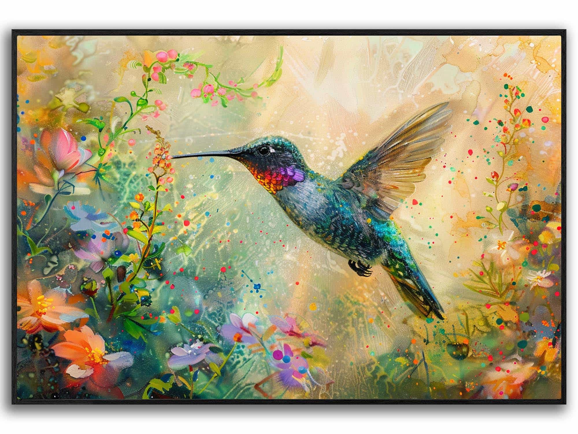 Hummingbird Canvas Wall Art Animal Wall Art
