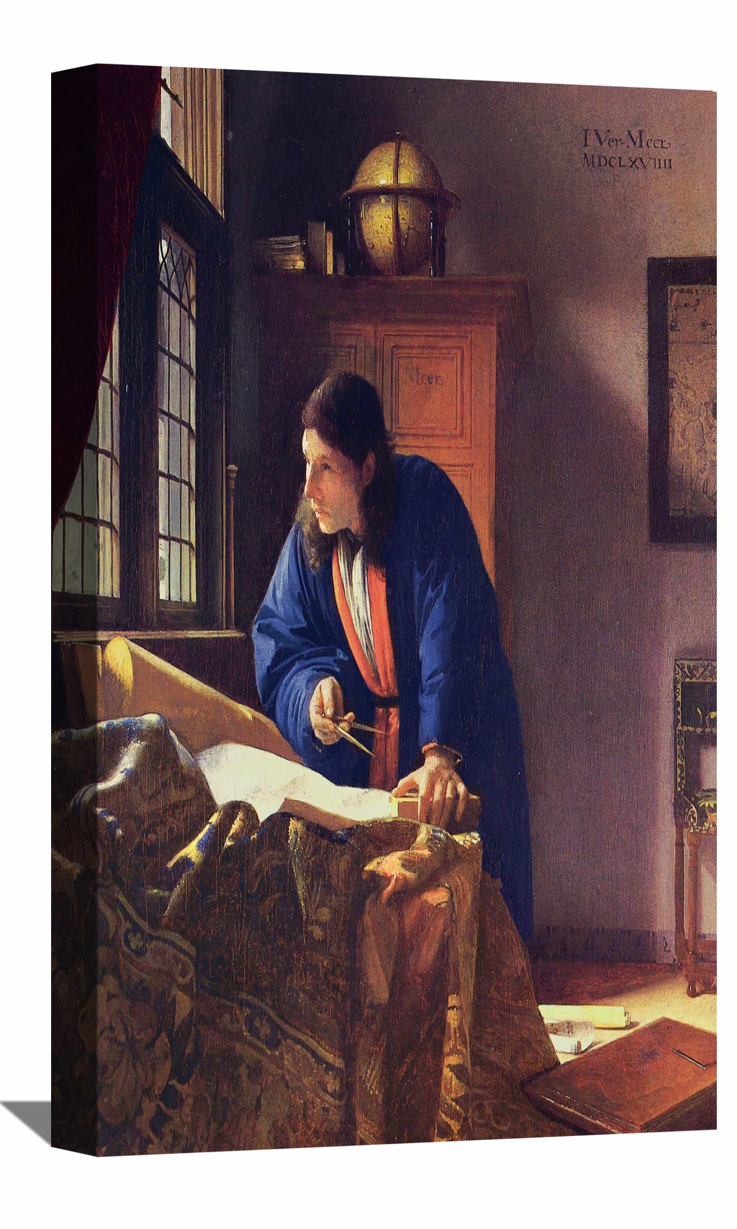 The Geographer Canvas Wall Art The Geographer Painting Johannes Vermeer Art